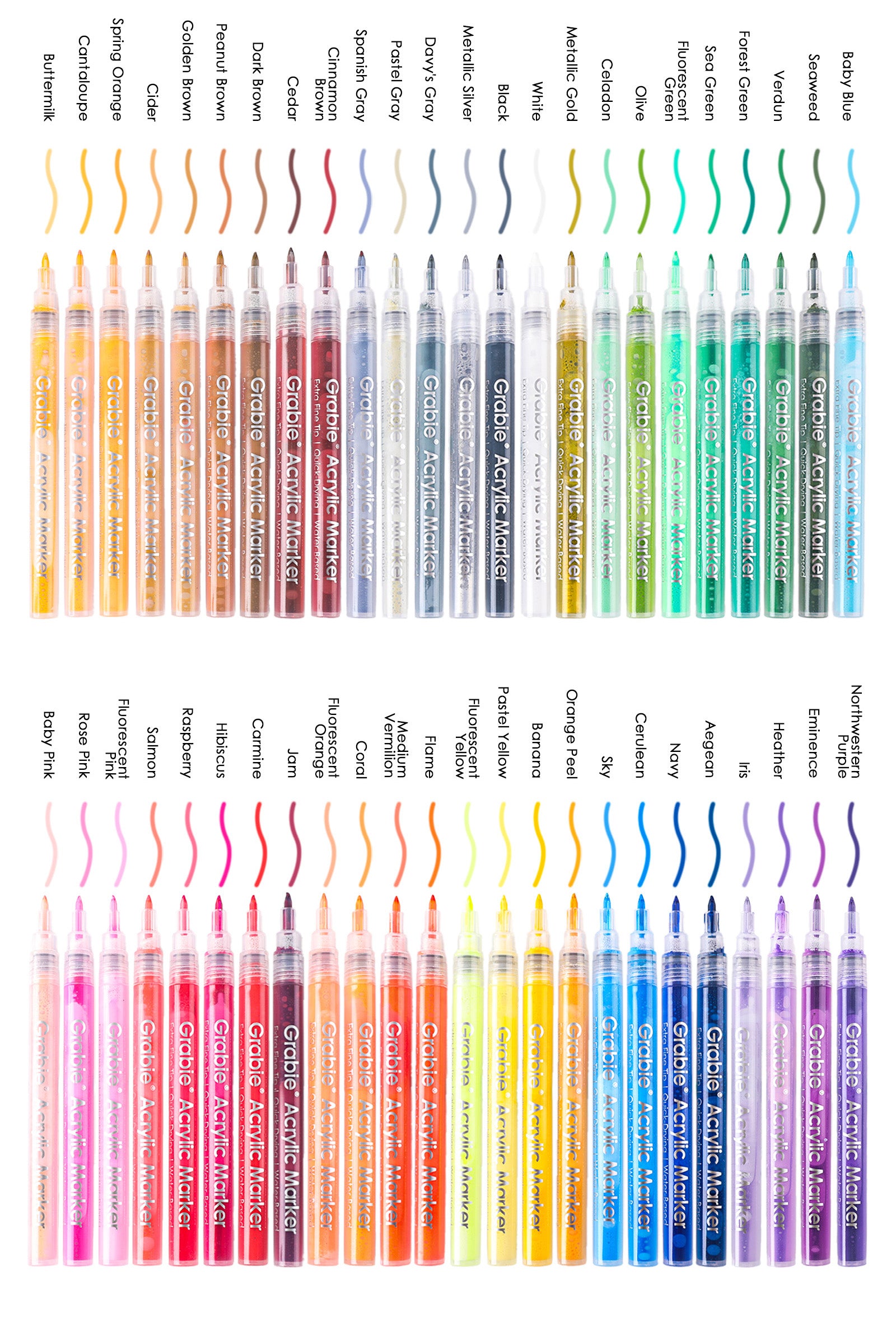 48 Colors Acrylic Paint Markers, Acrylic Paint Pens, Acrylic Pens ...