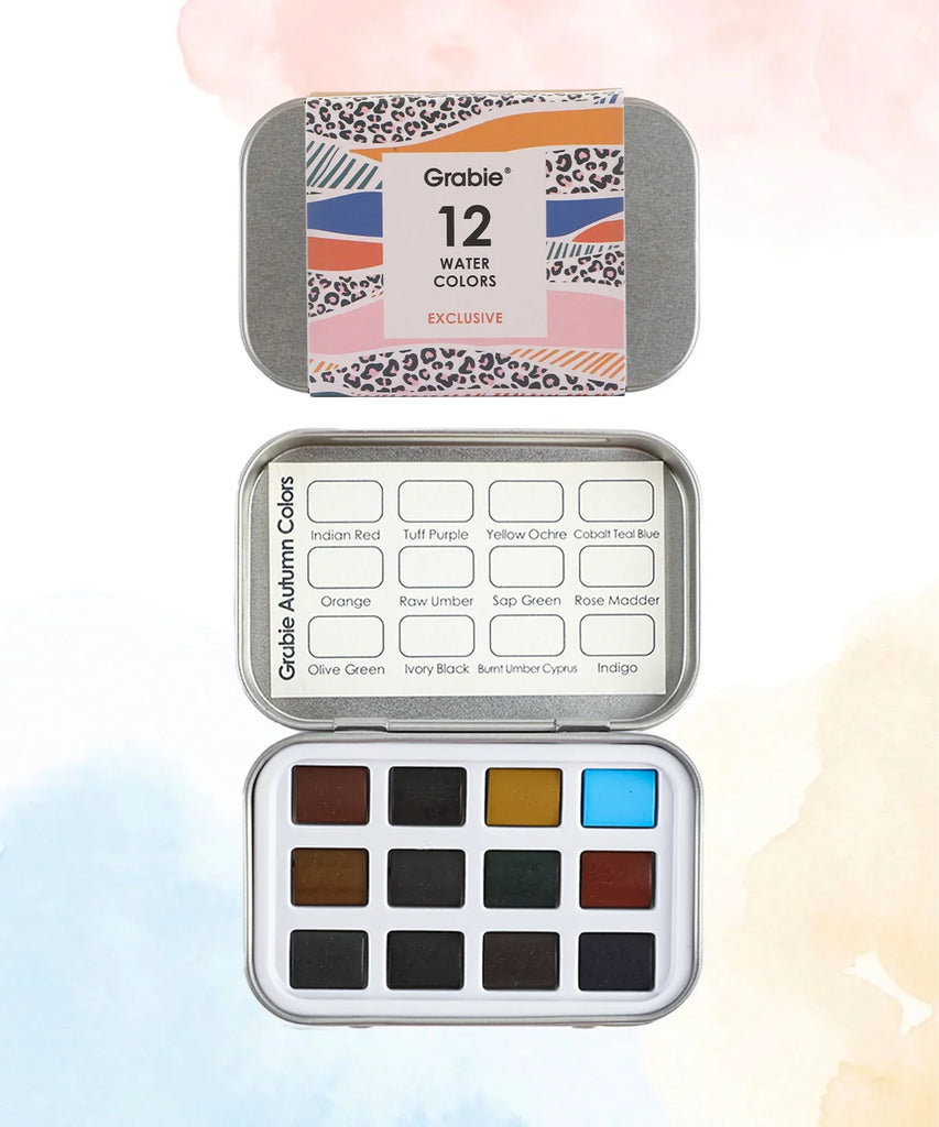 Watercolor Pocket Set of 12 - Autumn Colors - Grabie®