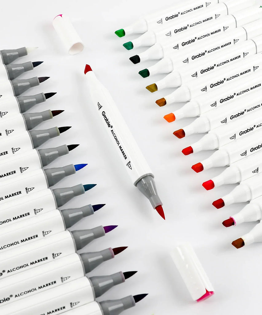 Grabie Dual-Tip Alcohol-Based Marker Set Of 48 With Coloring Book - Grabie®