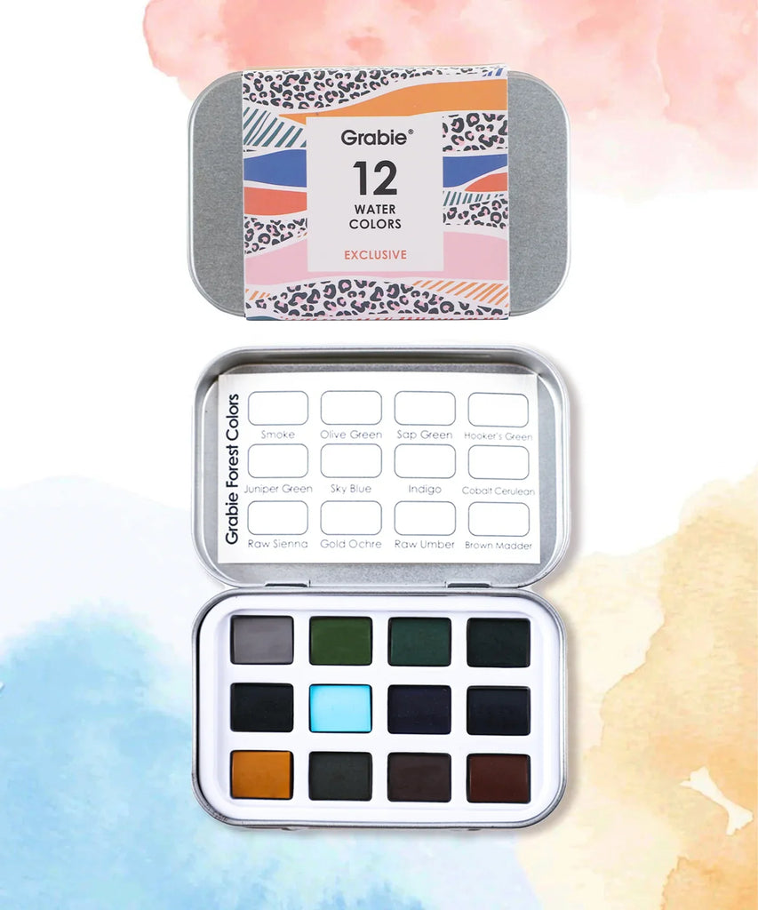 Watercolor Pocket Set of 12 - Forest Colors - Grabie®