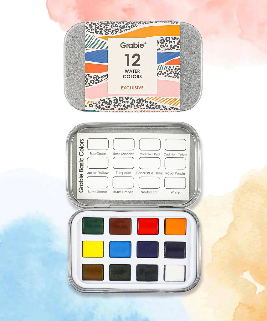 Watercolor Pocket Set of 12 - Essential Colors - Grabie®