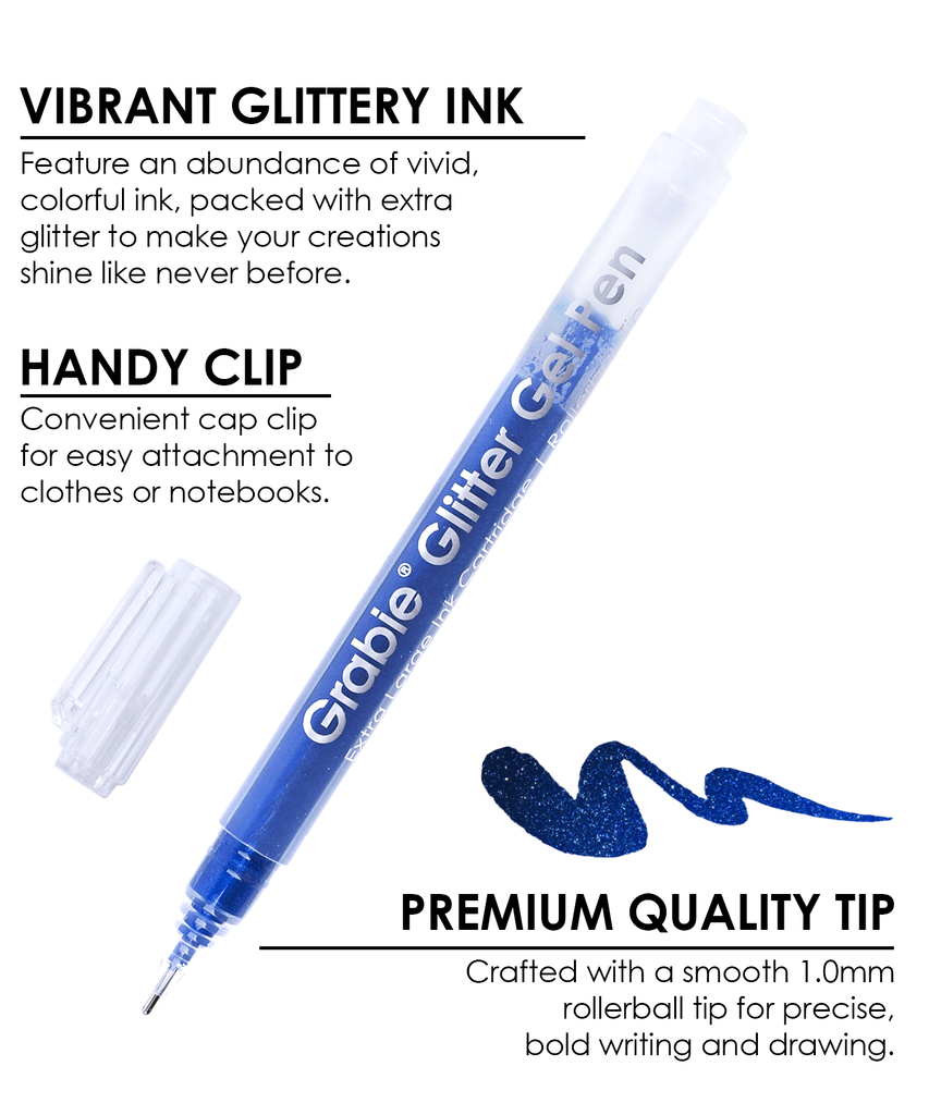 Jumbo Iridescent Glitter Gel Ink Pen Set Of 18 - Grabie®
