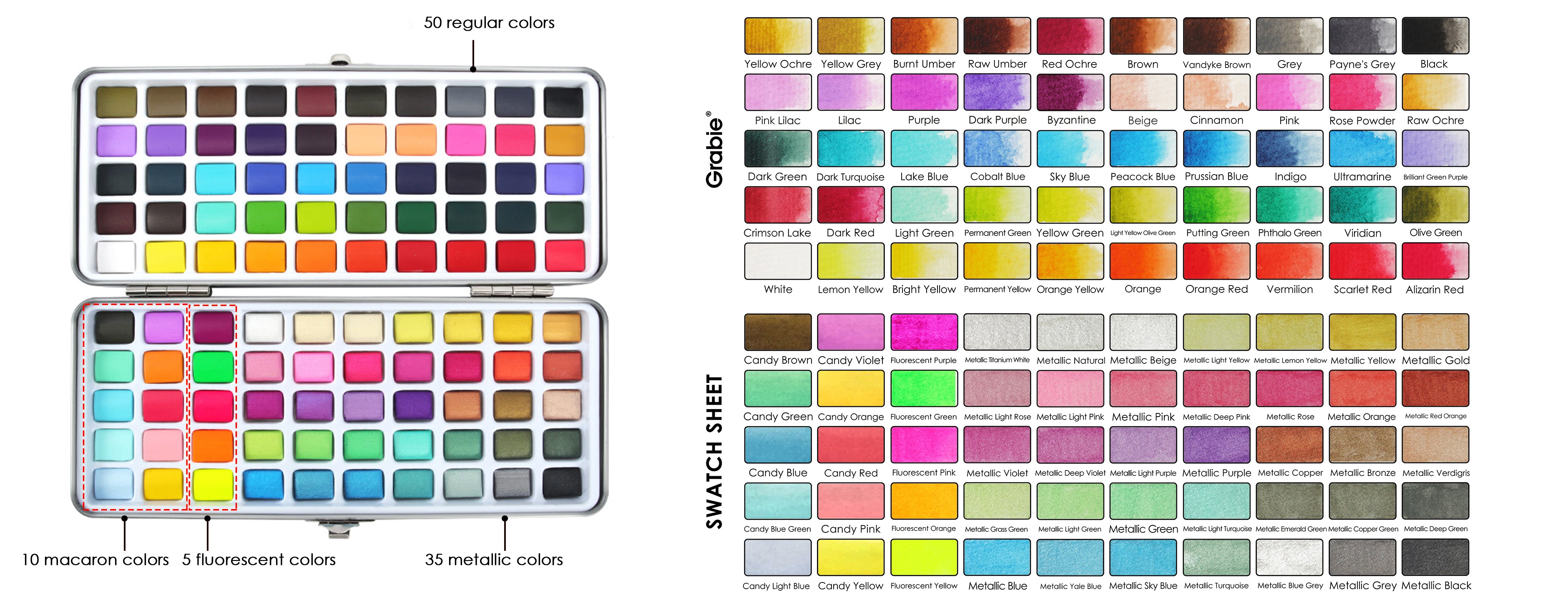 100 Colors Solid Watercolor Paint Set